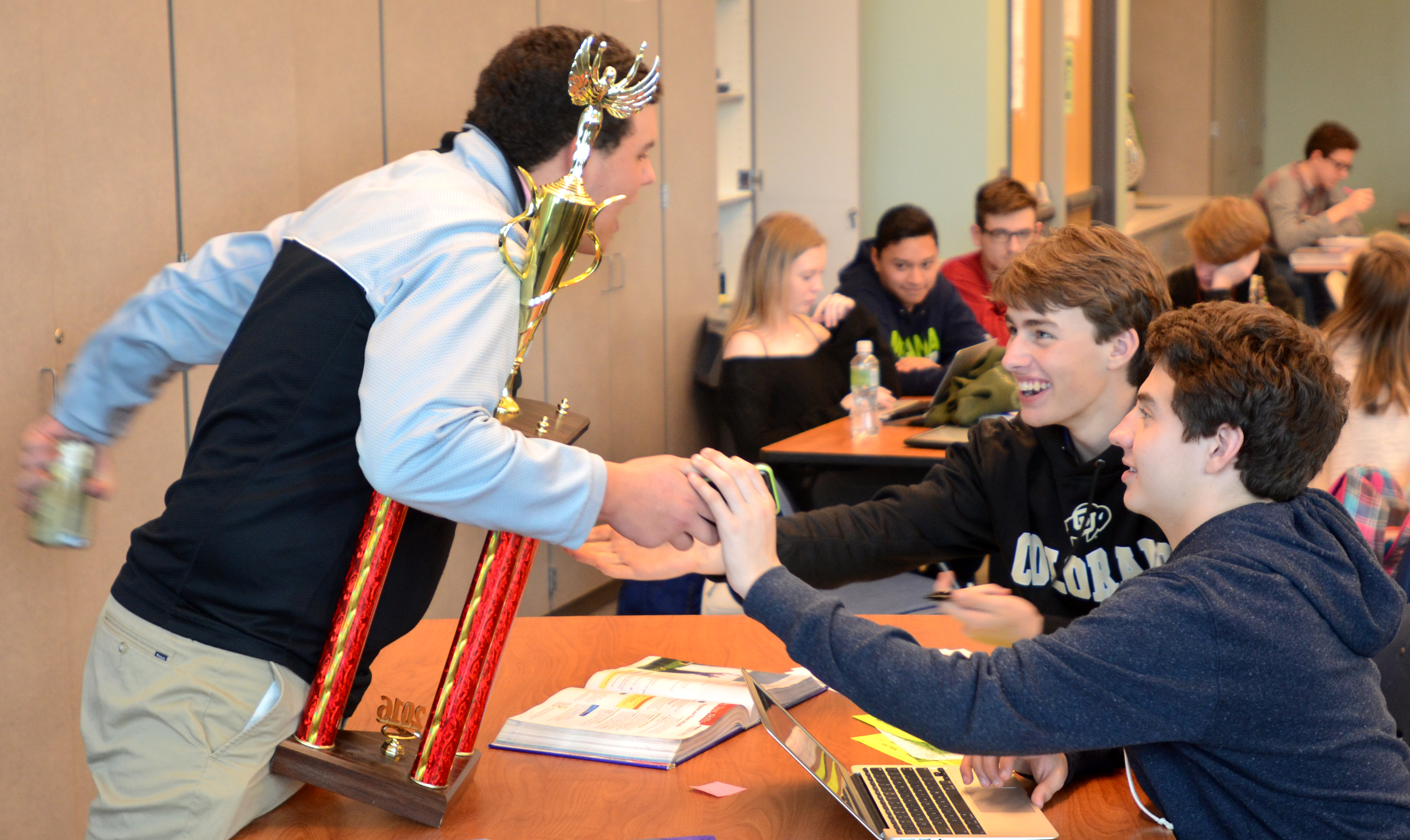 Senior Jacob Roberts and junior Jet Semrick fight over Semrick’s phone ...
