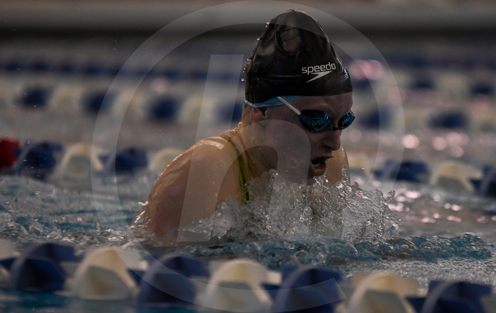 Freshman Maeve Linsoctt races in the 100 yard breaststroke. Linscott ...